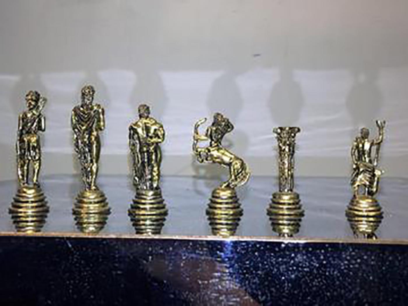 1970s Greek Mythological Two-Tone Chess Set