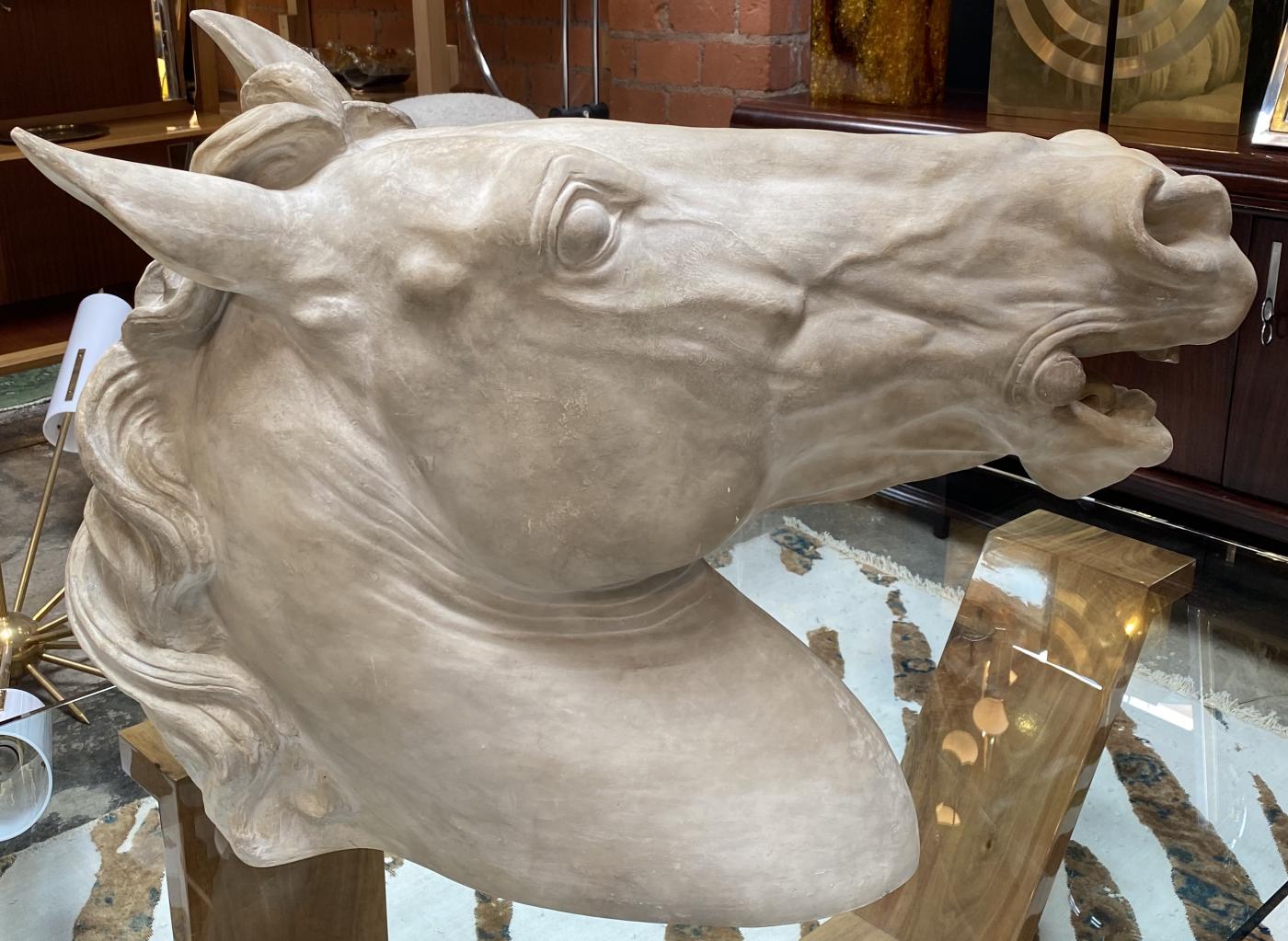 1970s Italian Plaster Horse Sculpture