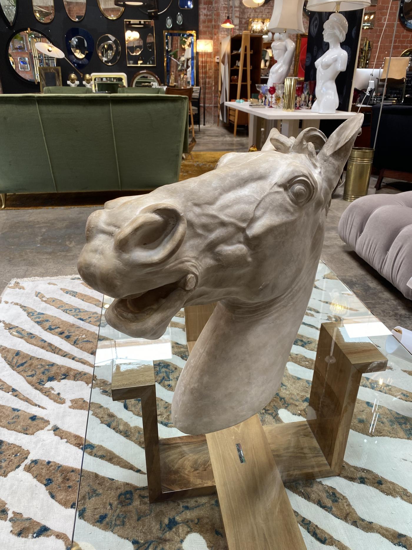 1970s Italian Plaster Horse Sculpture