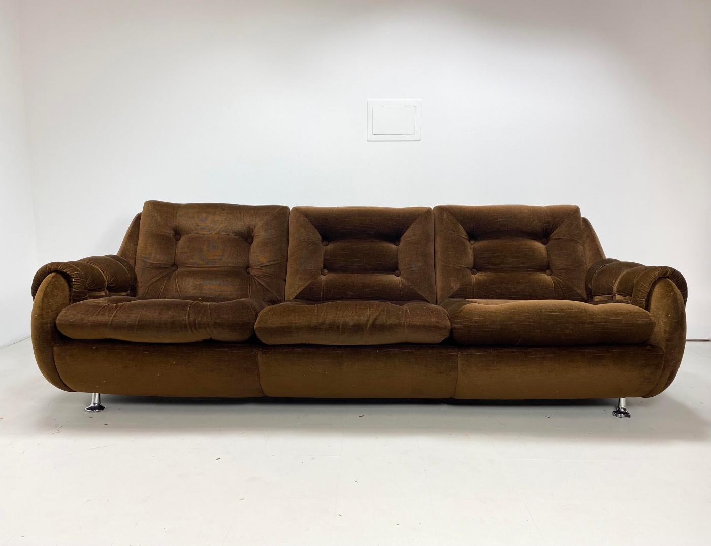 1970s Vintage Brown Sofa
