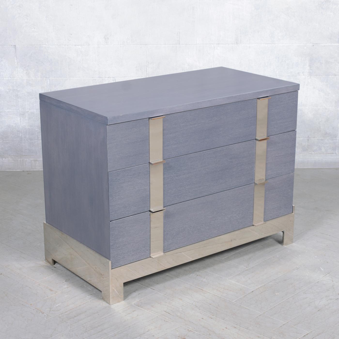 1980s Joseph Jeup Modern Chests of Drawers in Custom Blue-Grey