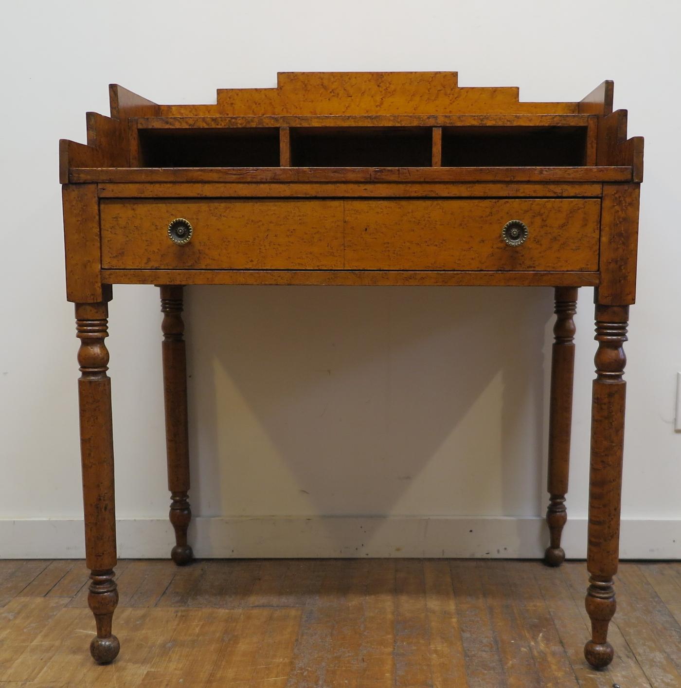 19th Century American Birds Eye Maple Desk
