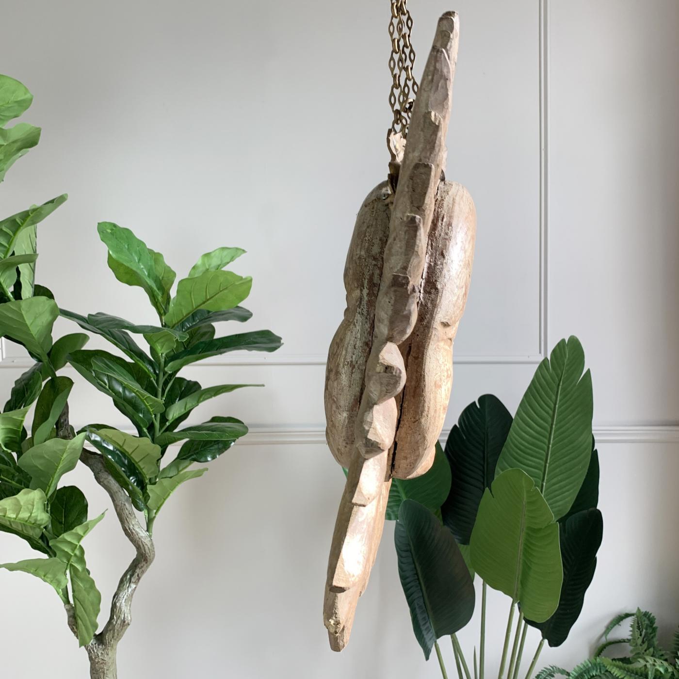 19th Century Double Sided Carved Wooden Sun