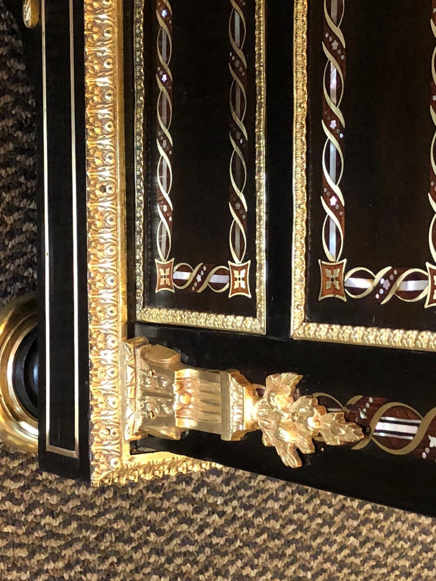 19th Century Edwardian Bouille Inlaid and Bronze Mounted Abattant Chest ...