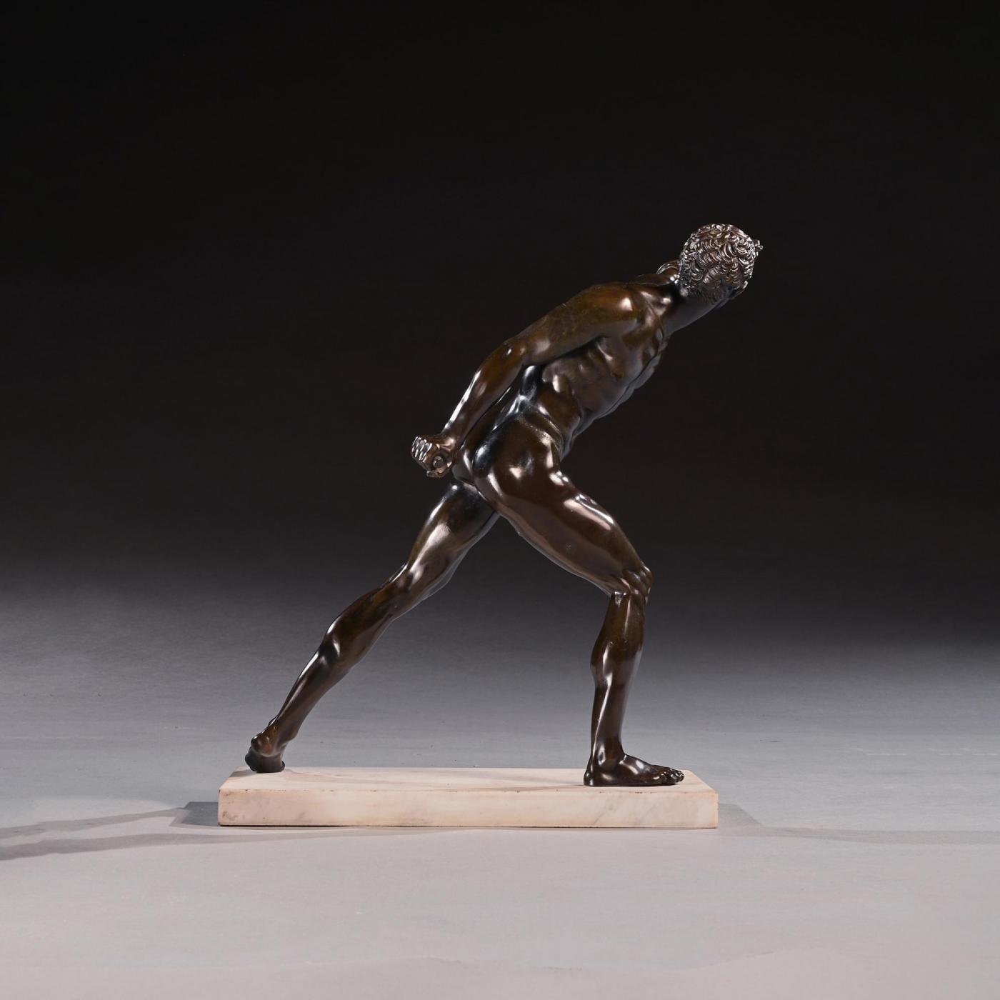 19th Century French Borghese Gladiator Bronze of Large Scale