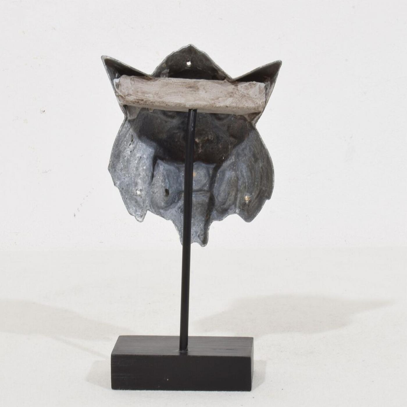 19th Century, French Zinc Mythical Lion- Wolf Head Fragment