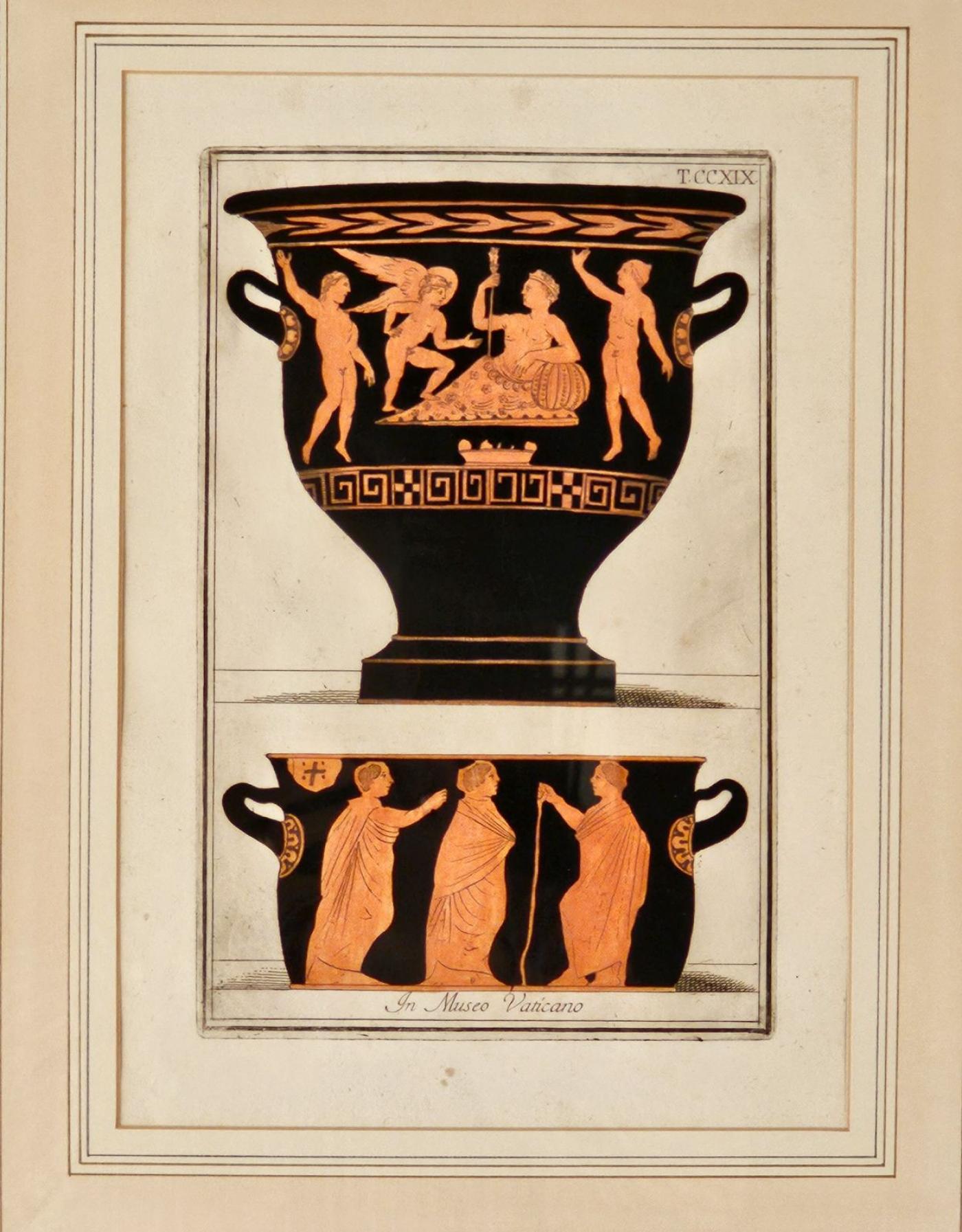 19th Century Italian Print of Ancient Greek Pottery
