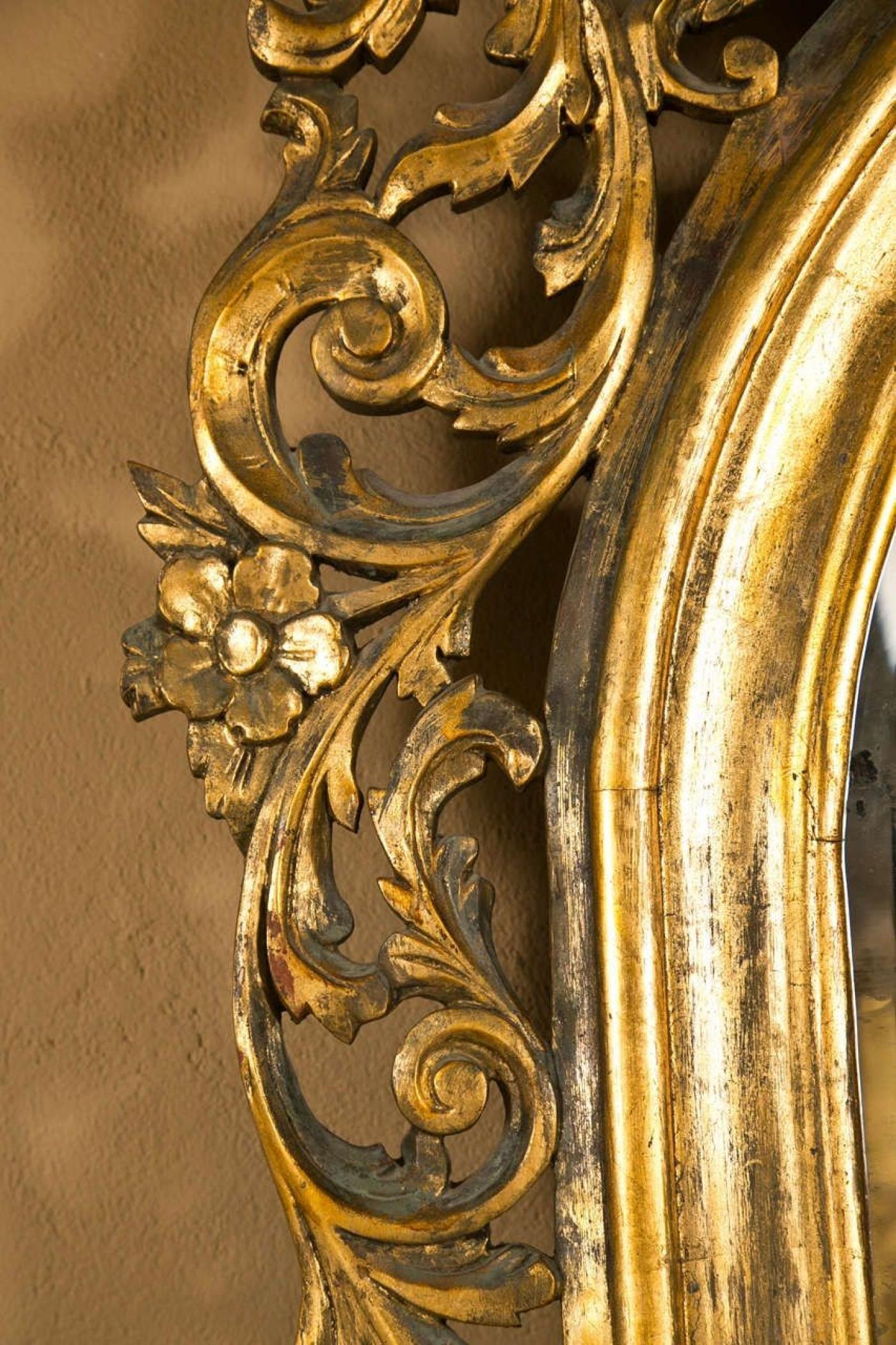 19th Century Monumental French Rococo Floor Mirror