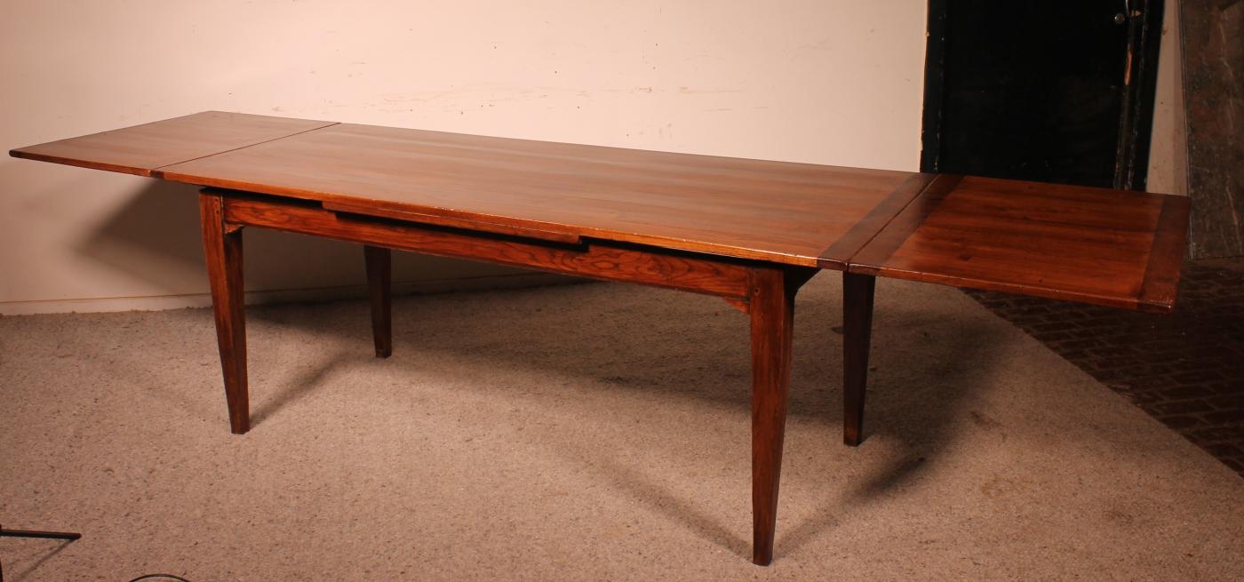 19th Century Oak Extending Table From France