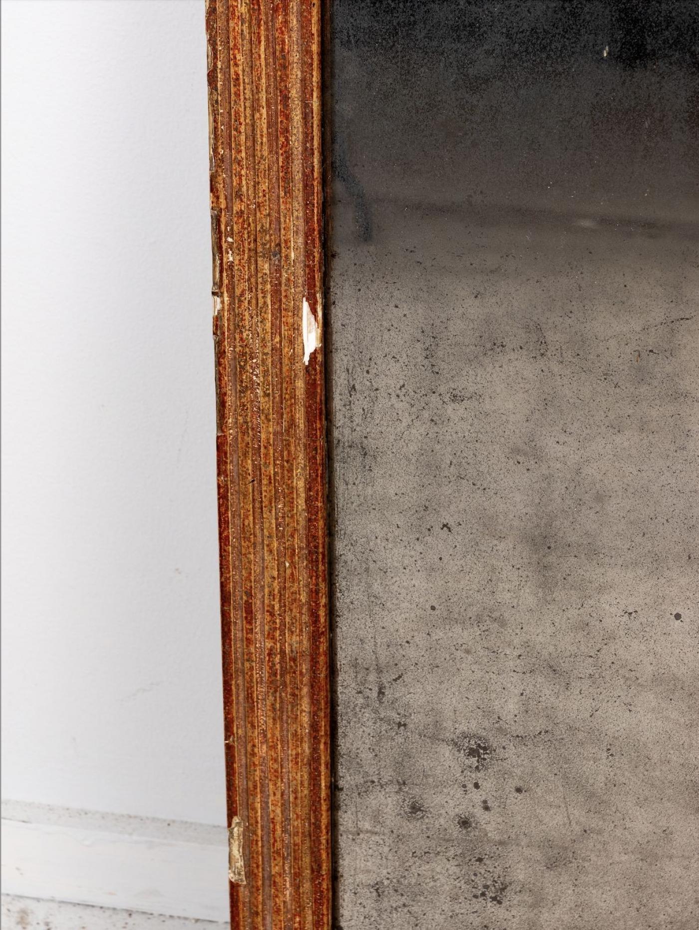 19th Century Reeded Wood Frame French Mirror