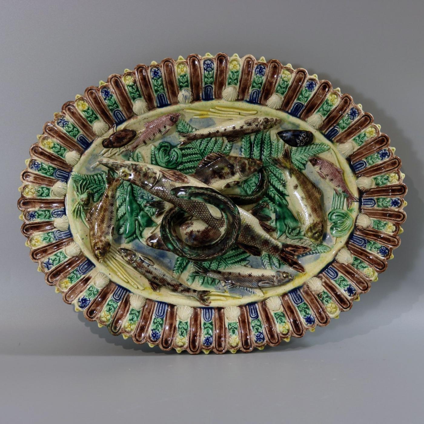 Palissy Ware / Palissy Majolica - 19thC Barbizet Palissy Majolica Fish ...