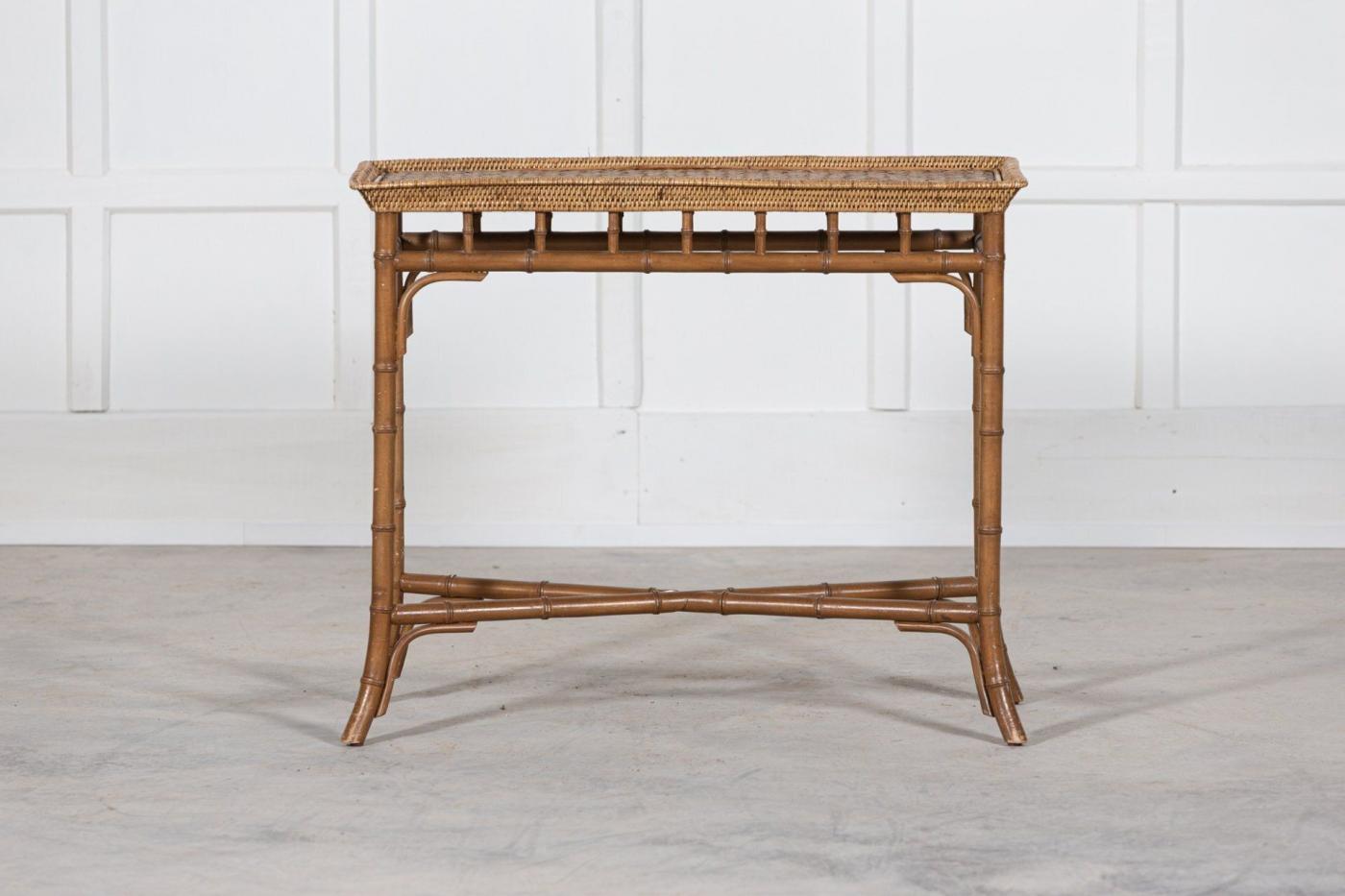 19thC English Bamboo Rattan Console Table