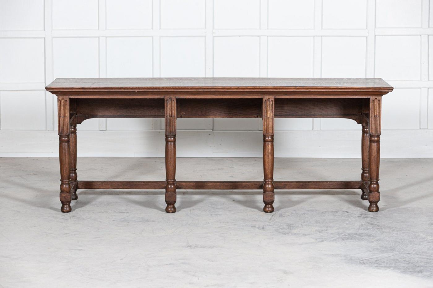 19thC English Oak Bank Cashiers Table