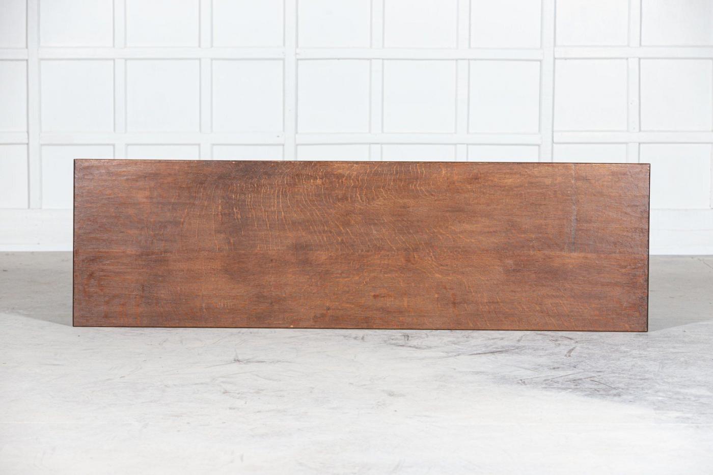 19thC English Oak Bank Cashiers Table