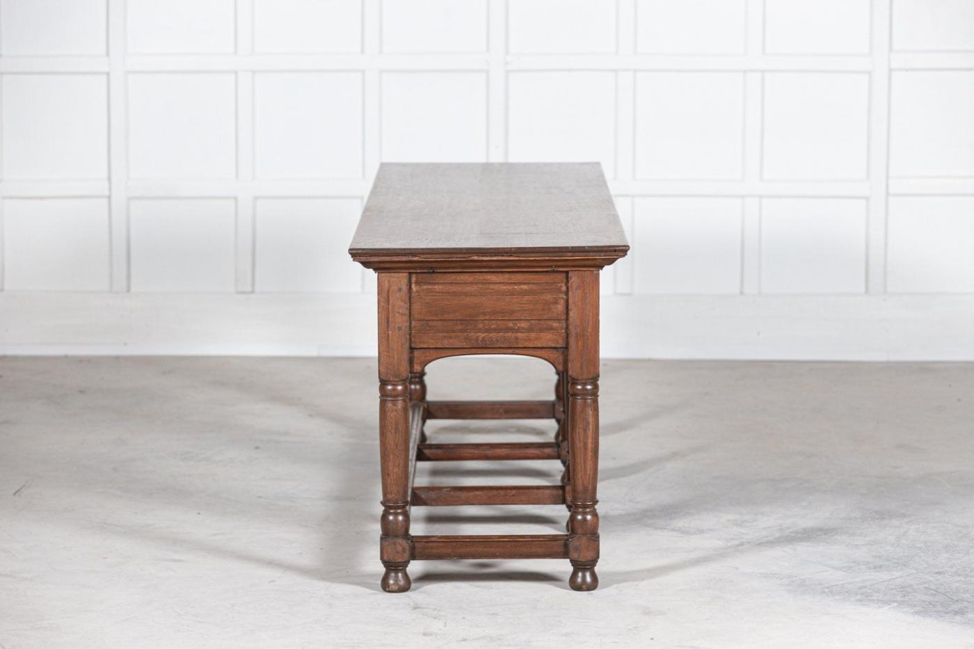 19thC English Oak Bank Cashiers Table