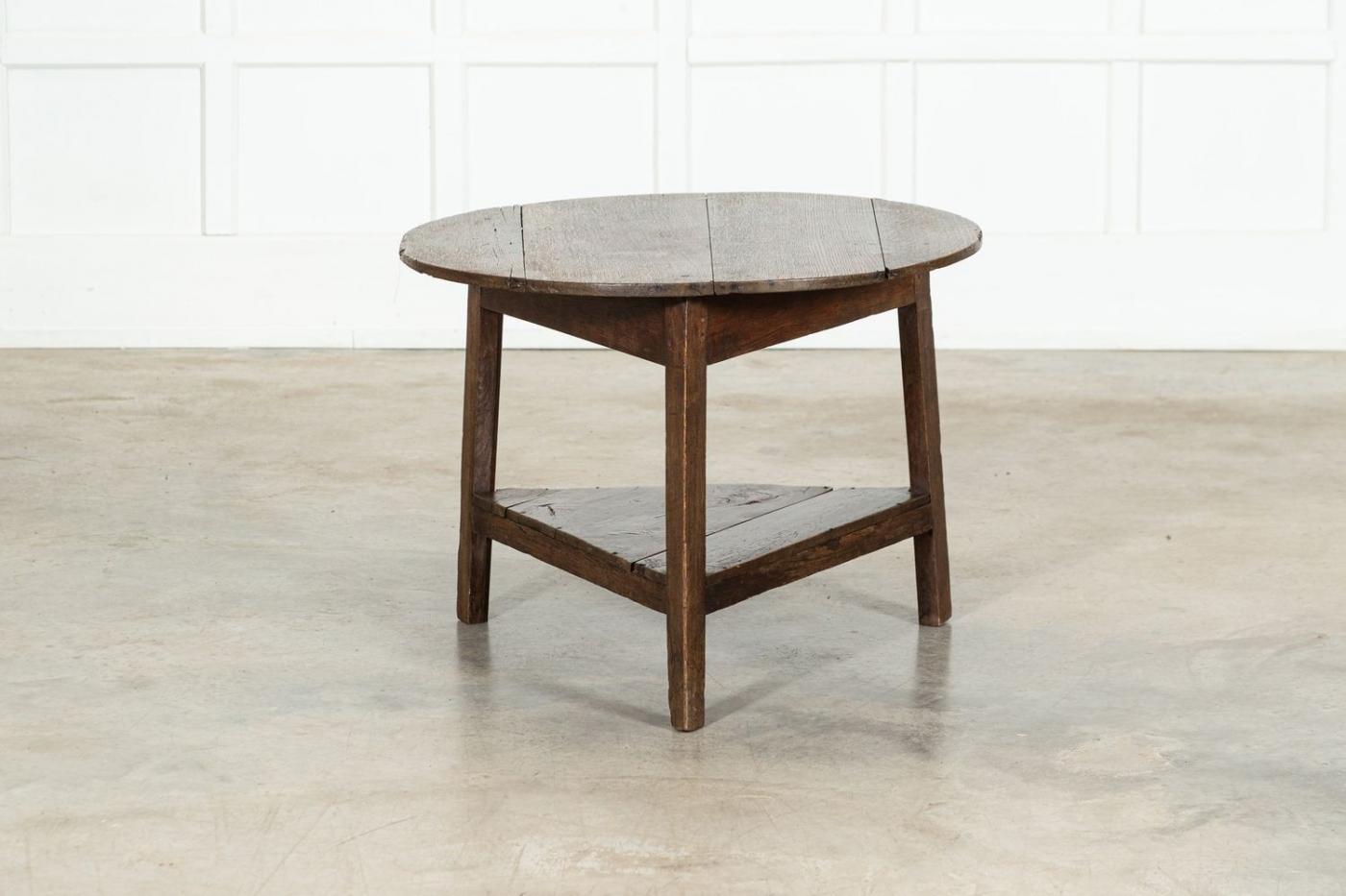 19thC English Oak Tiered Cricket Table