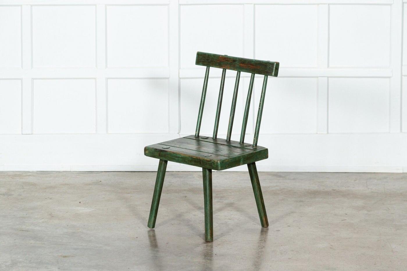 19thC Irish Vernacular Painted Ash, Elm & Pine Hedge Chair
