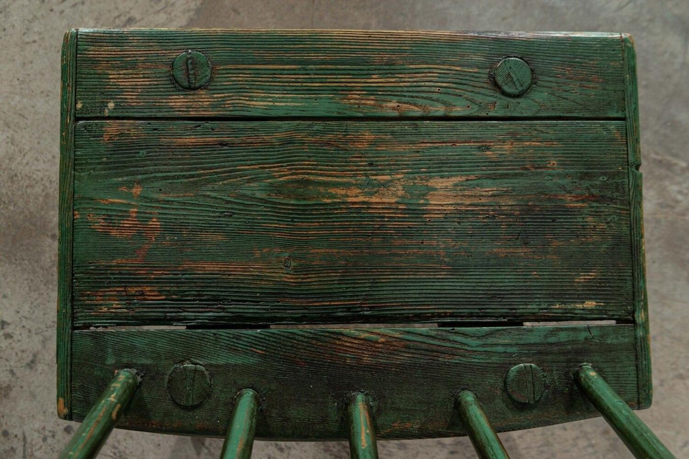 19thC Irish Vernacular Painted Ash, Elm & Pine Hedge Chair