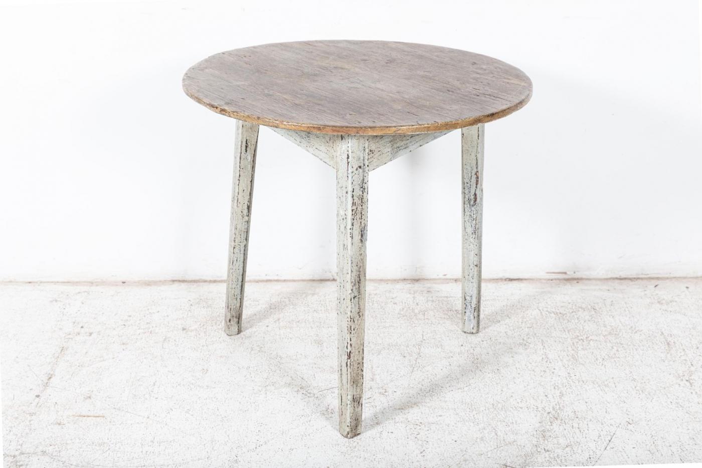 19thC Welsh Painted Pine Cricket Table