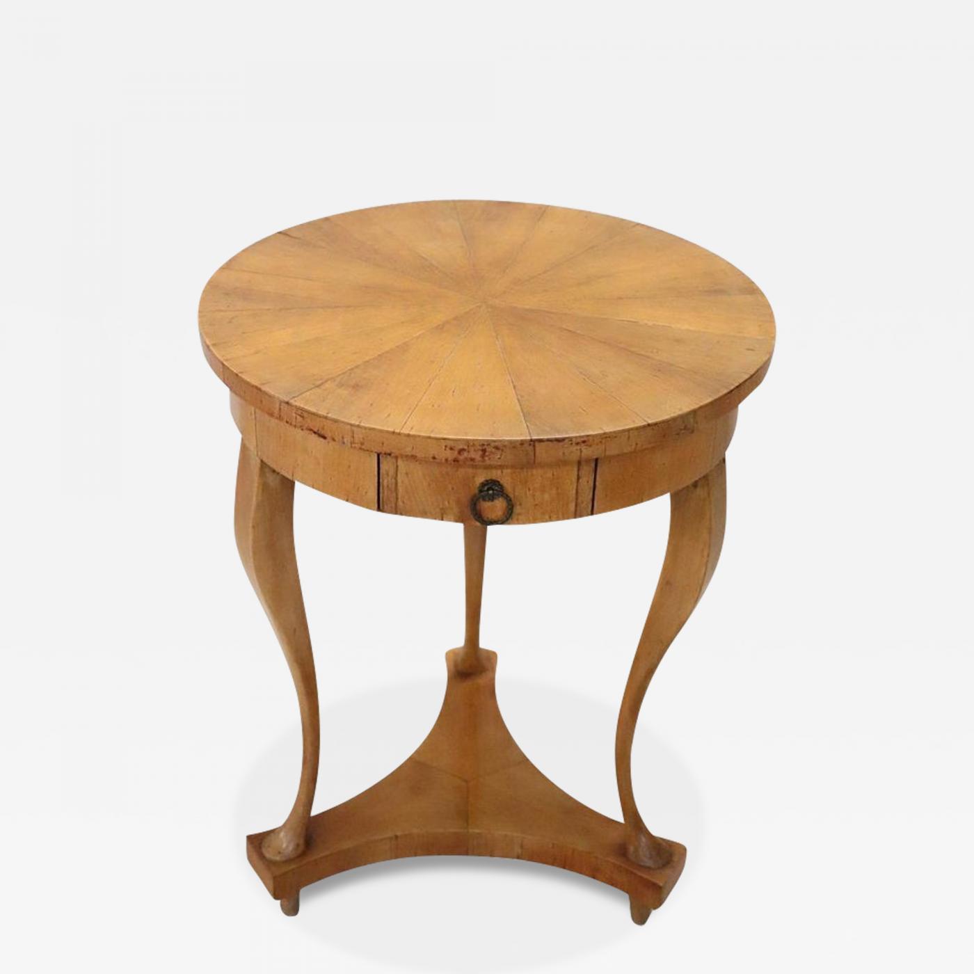 20th Century Empire Style Walnut Round Side Table