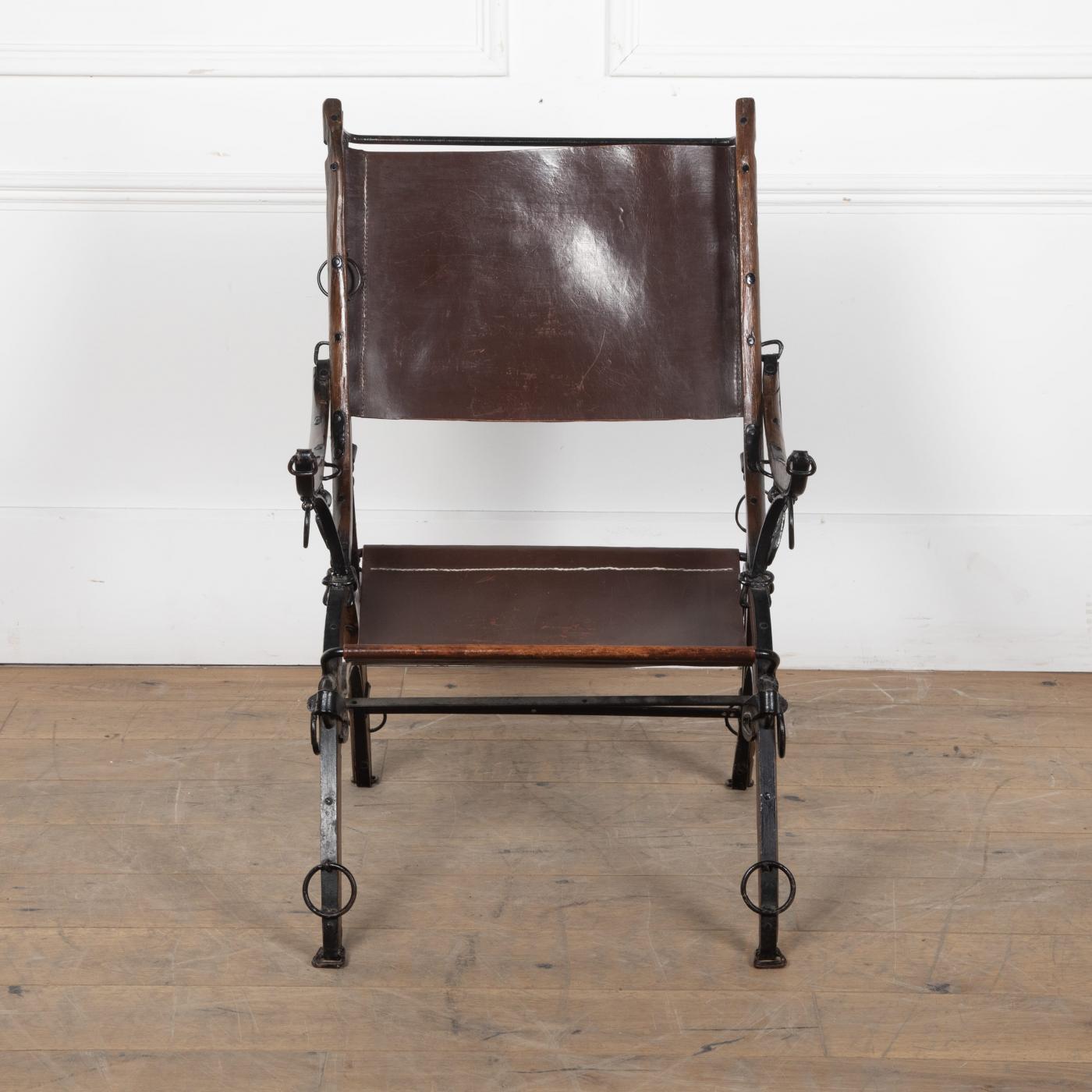 20th Century Horse Hair Harness Chair