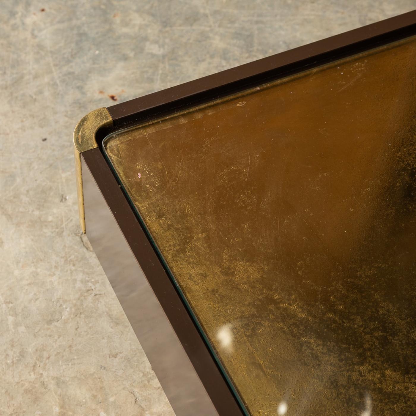 20th Century Italian Brass Top Coffee Table By Willy Rizzo, c.1970
