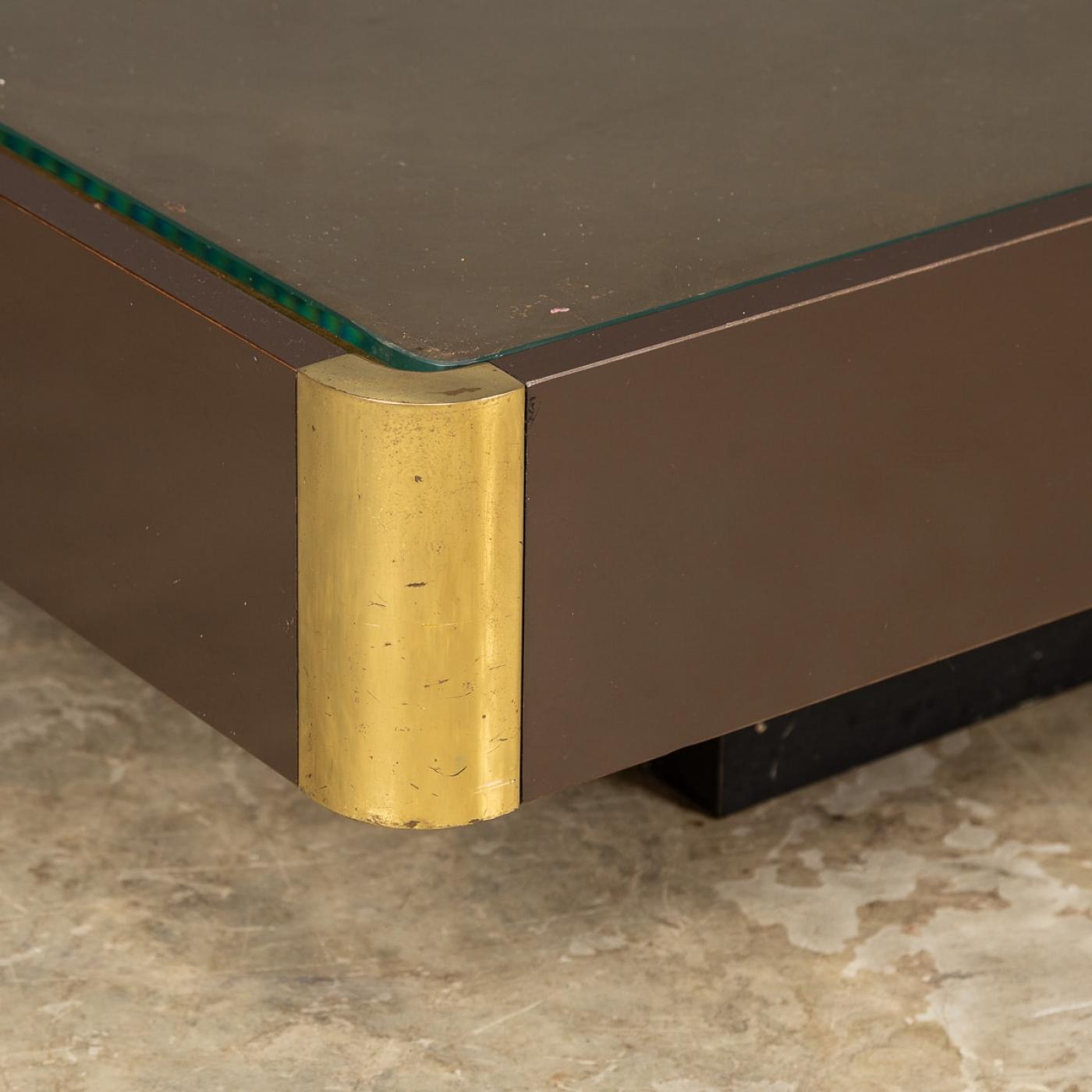 20th Century Italian Brass Top Coffee Table By Willy Rizzo, c.1970