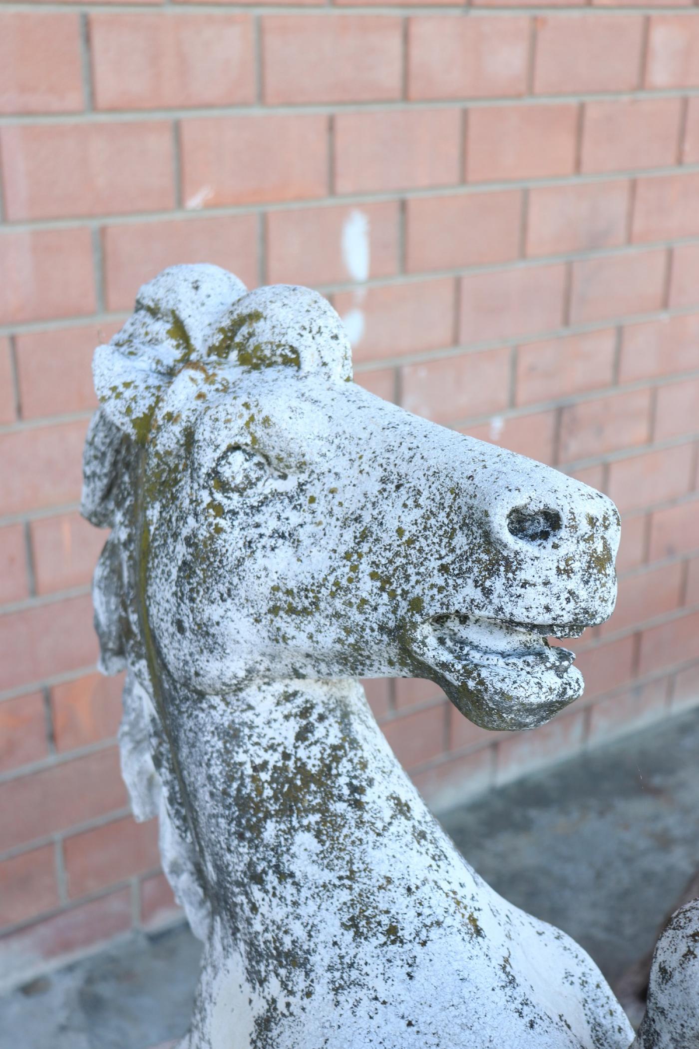 20th Century Italian Stone Garden Horse Statue