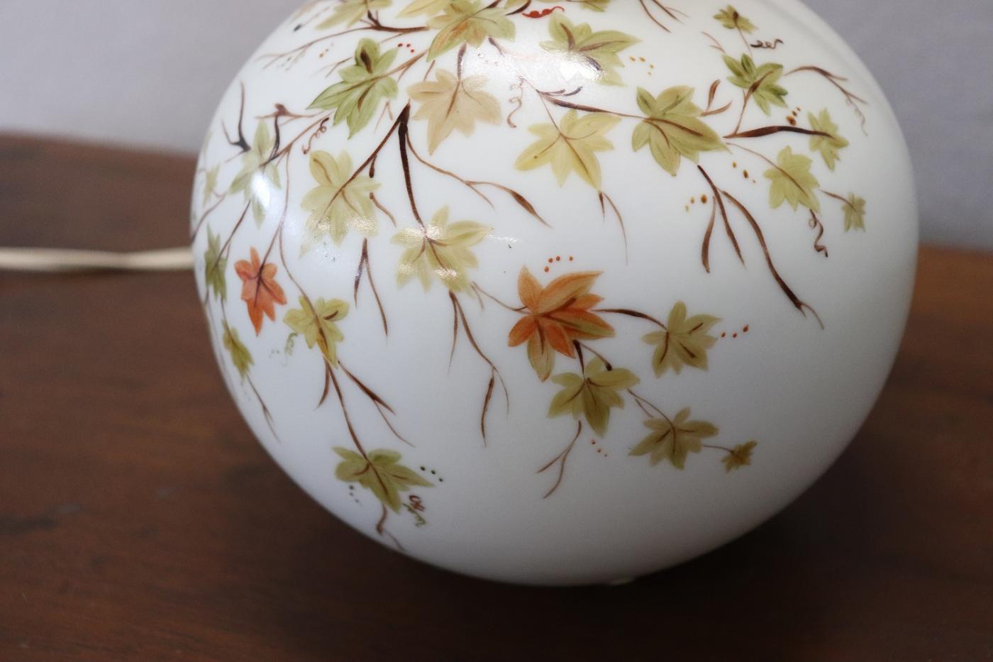 20th Century Vintage Italian Hand Painting Ceramic Table Lamp