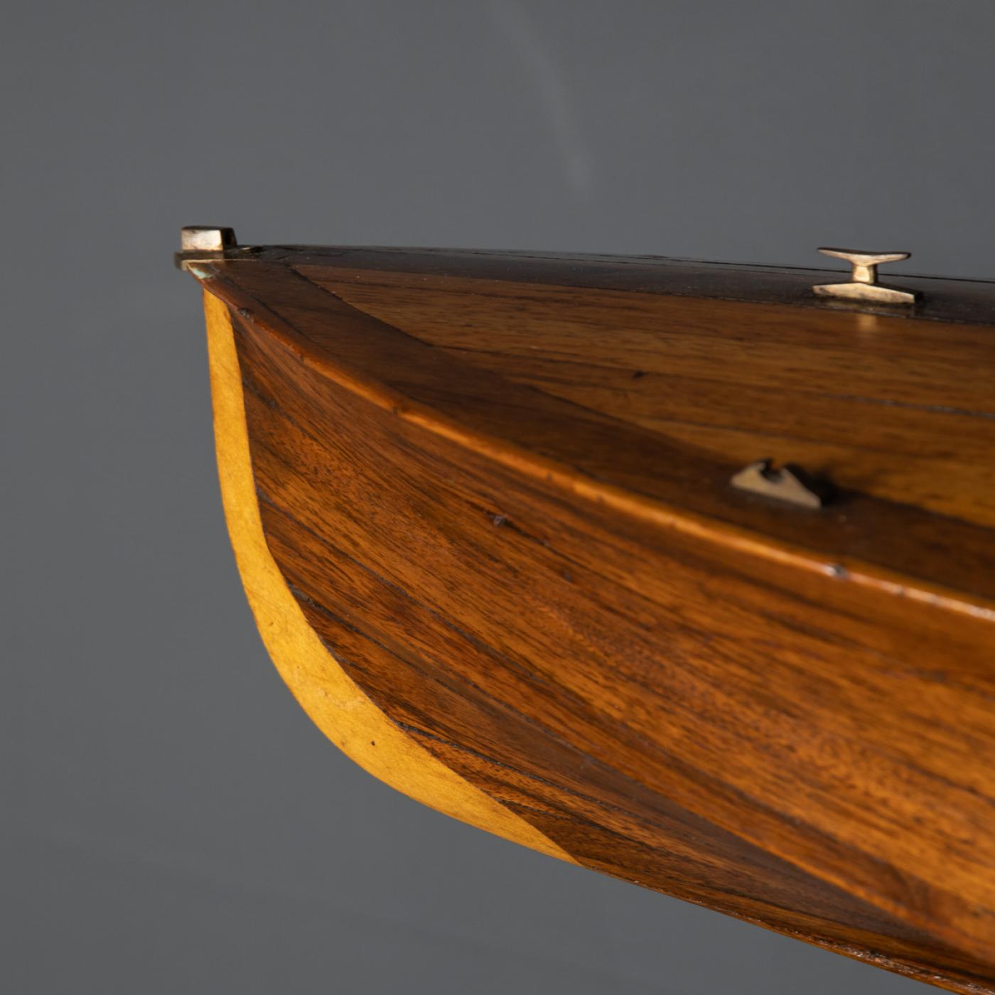 20thC Mahogany & Rosewood Speed Boat Made In The State Prison c.1930