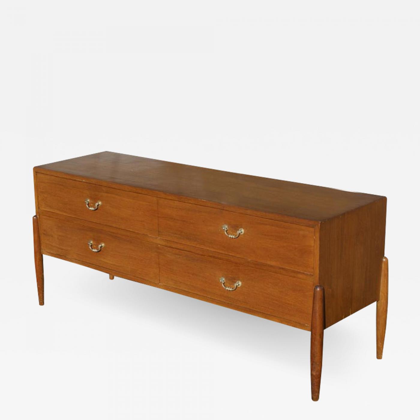 59" Mid-Century Modern Danish Walnut Cabinet Dresser