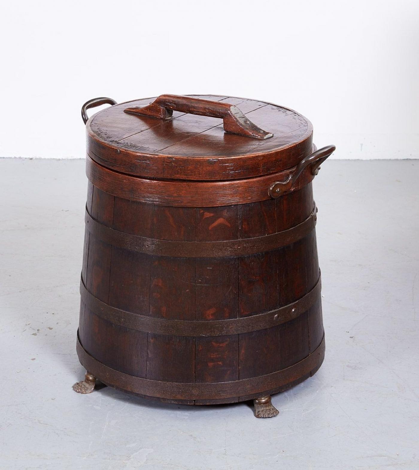 A 19th c. Clipper Ship's Staved Tack Bin