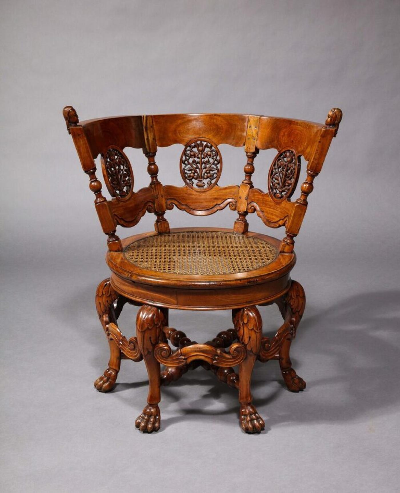 A Close Pair of 16th Century Dutch Colonial Swivel Chairs