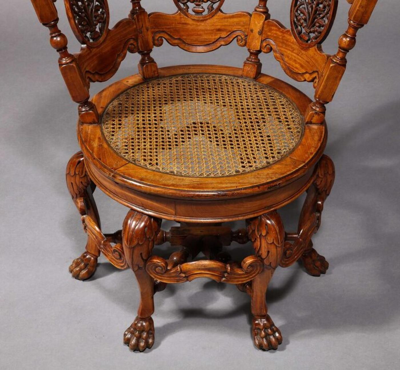A Close Pair of 16th Century Dutch Colonial Swivel Chairs
