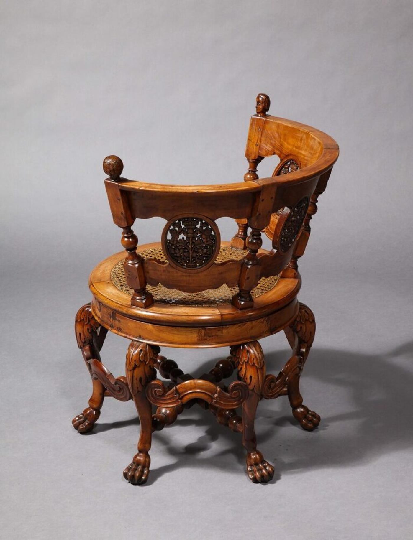 A Close Pair of 16th Century Dutch Colonial Swivel Chairs