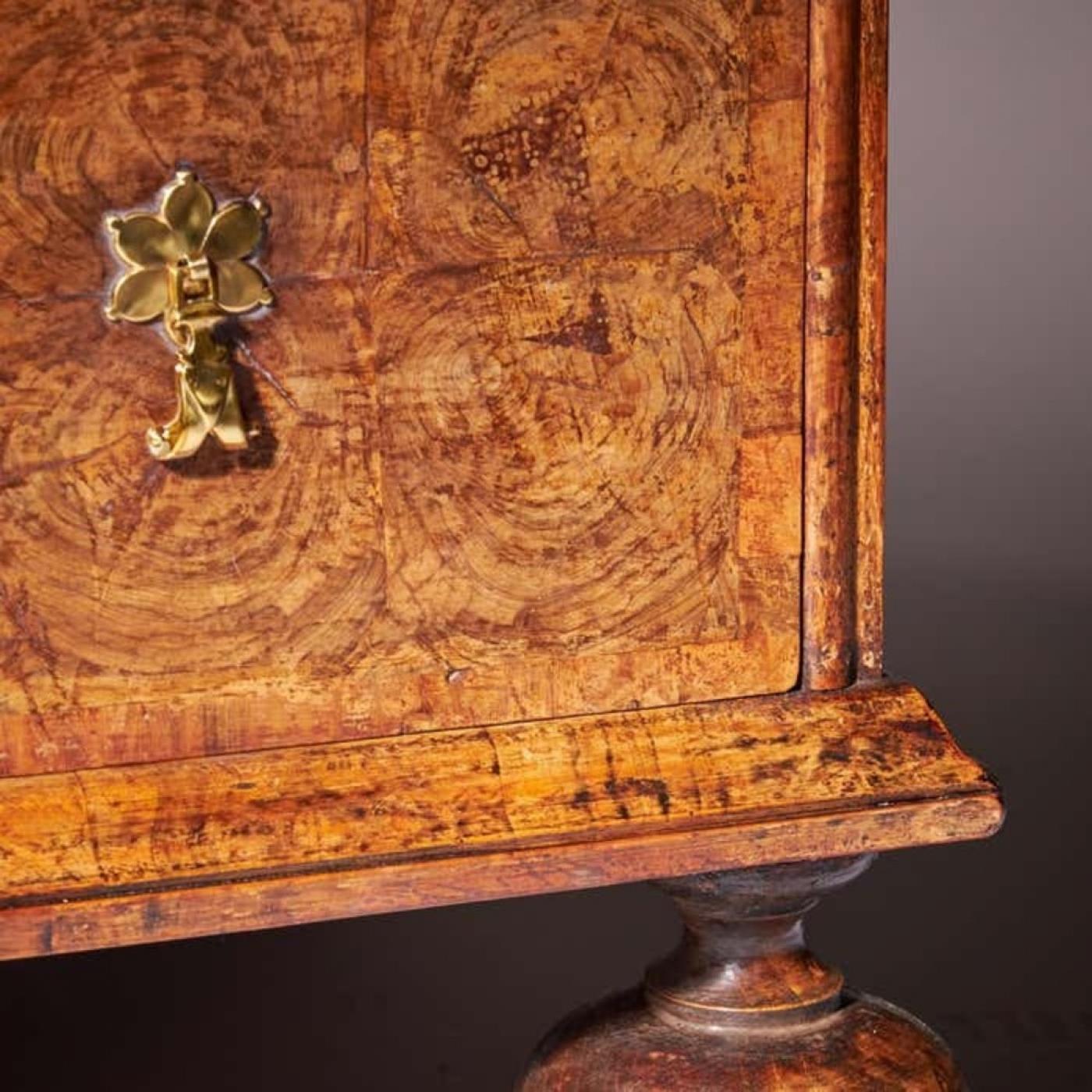A Fine 17th Century Charles II Olive Oyster Chest, Circa 1680 England