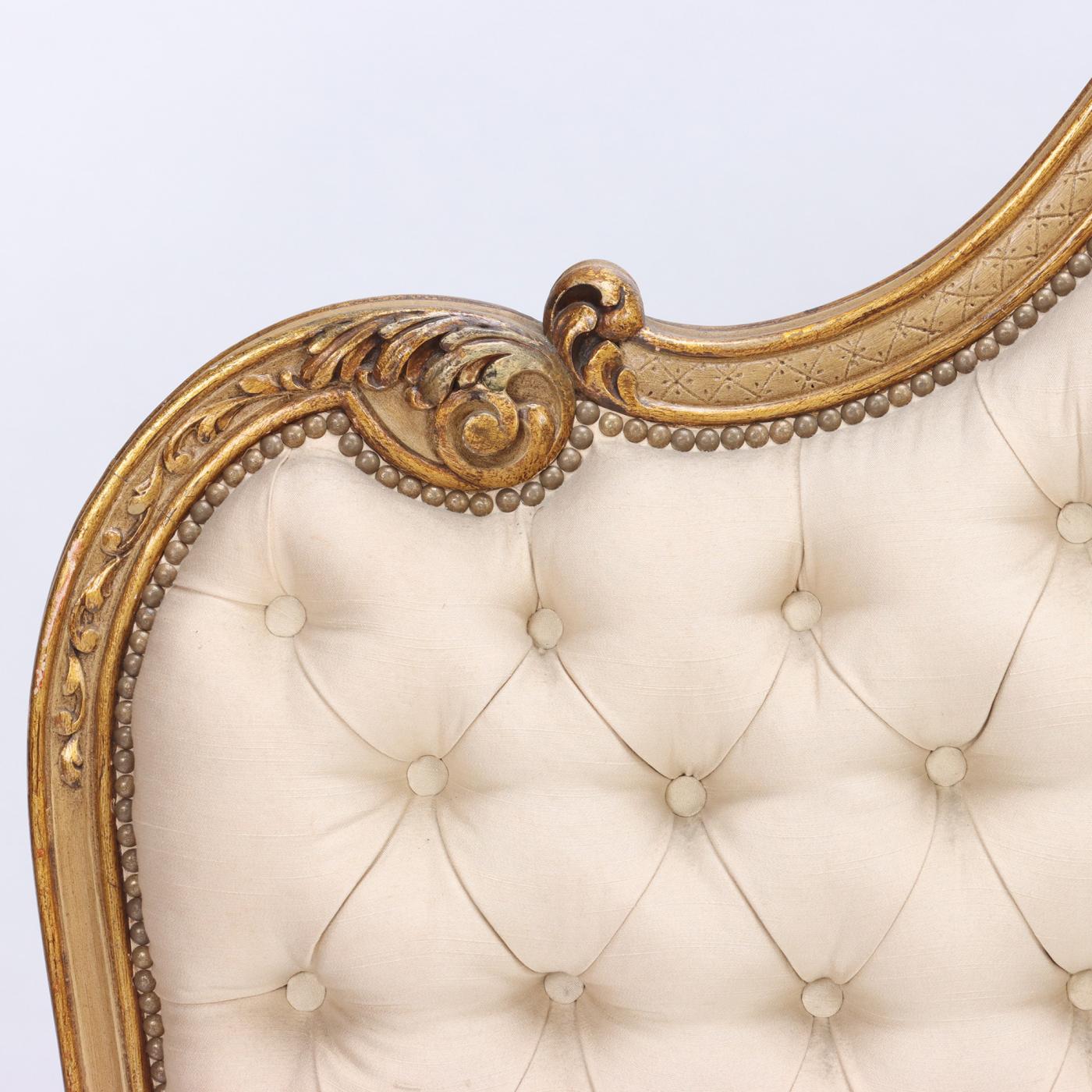 A French Louis XV style Queen size bed frame, circa 1950.