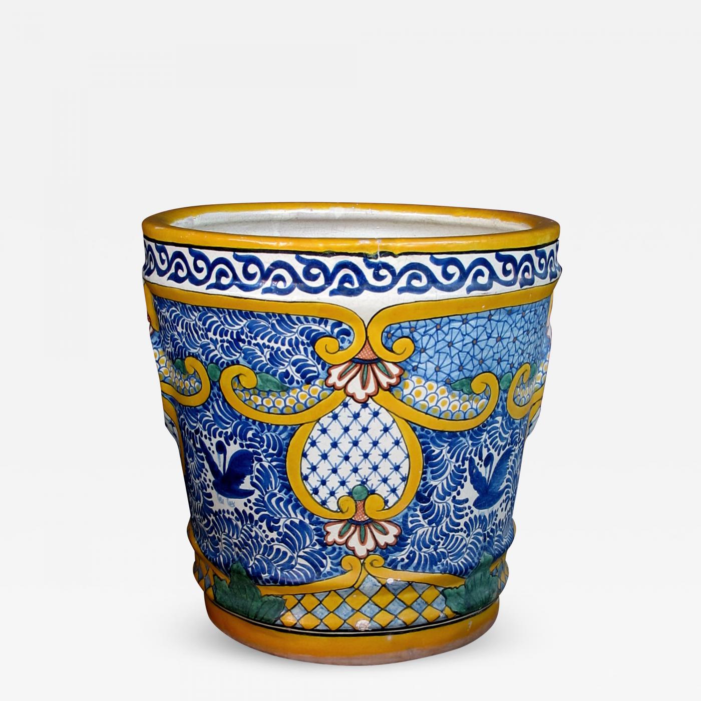 A Massive and Colorfully-Glazed Mexican Conical-Form Pot