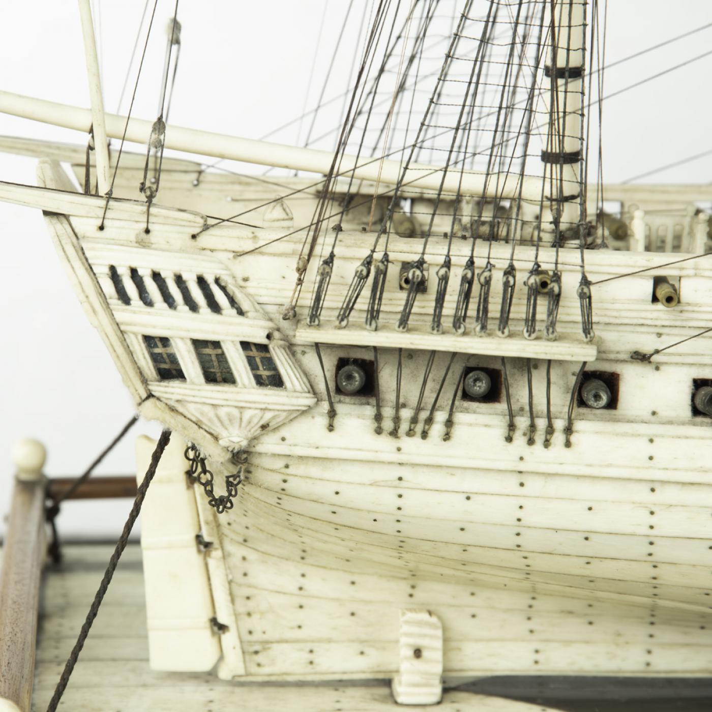 A Napoleonic era bone prisoner of war model of the 40-gun frigate ...