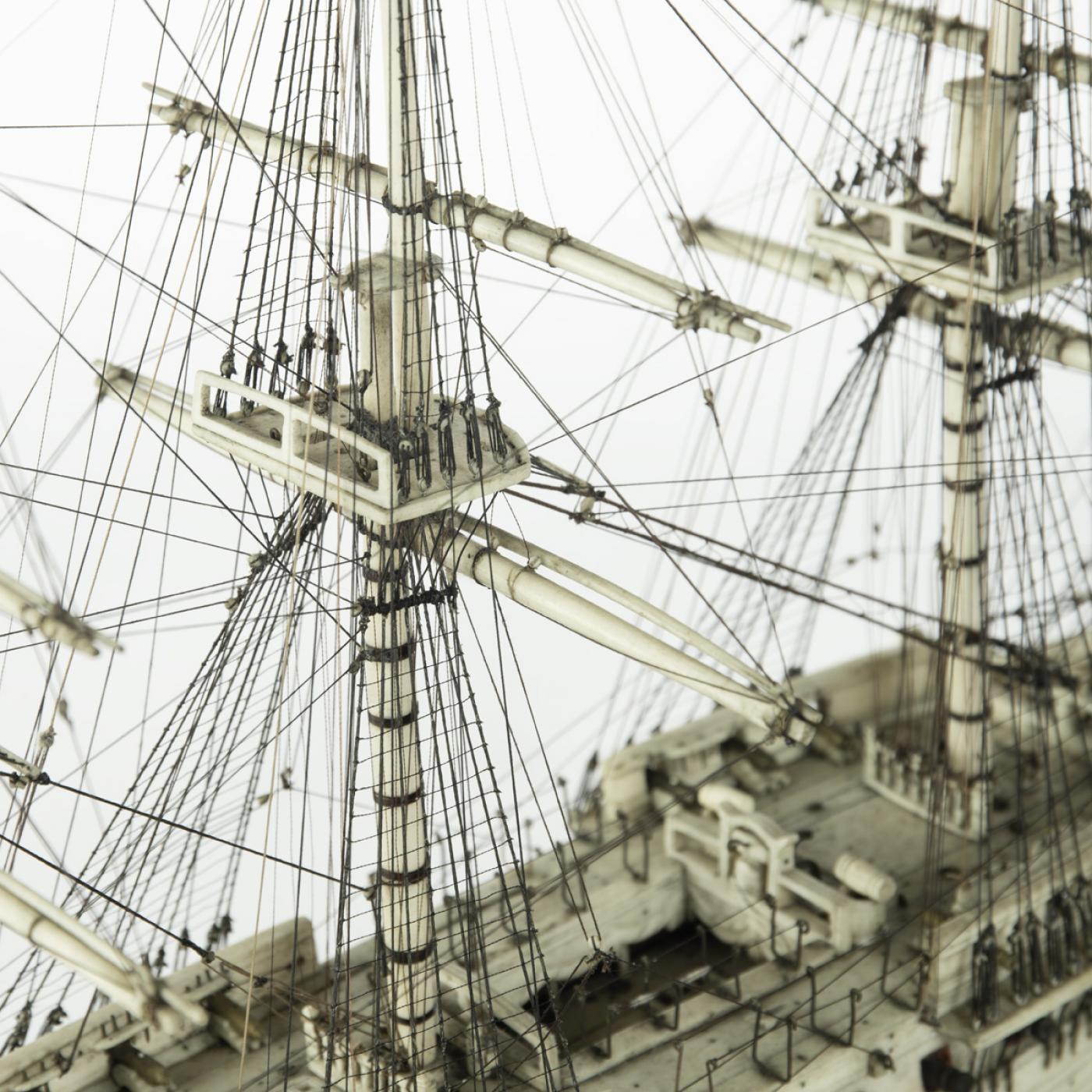 A Napoleonic era bone prisoner of war model of the 40-gun frigate ...