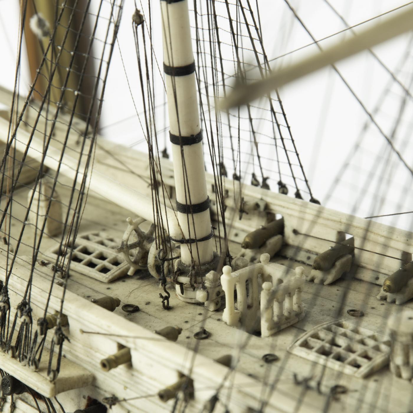 A Napoleonic era bone prisoner of war model of the 40-gun frigate ...