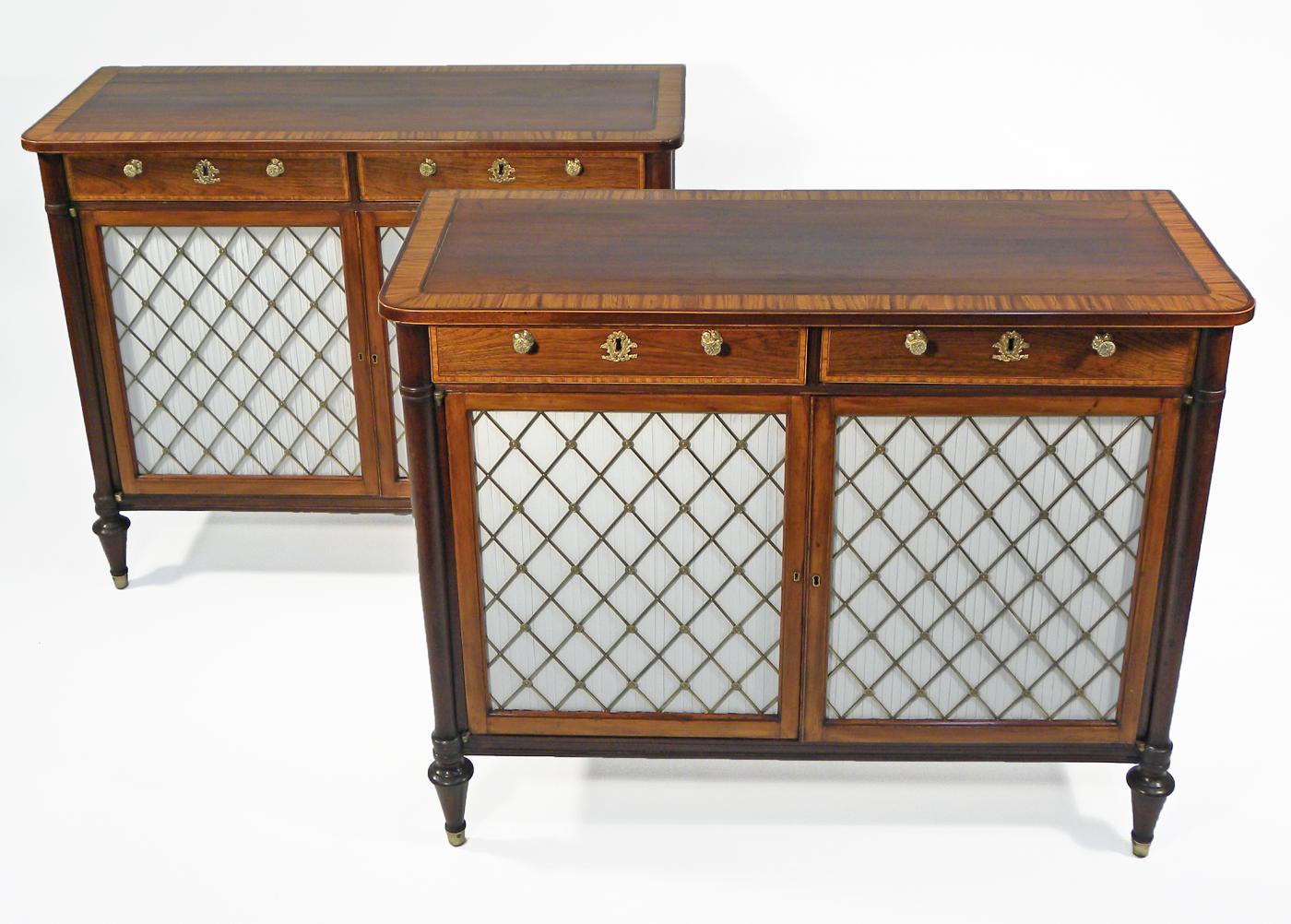 A PAIR OF REGENCY ROSEWOOD CABINETS
