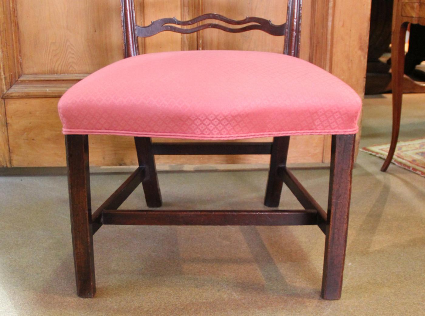 A Pair of 18th Century English Ladder-back Mahogany Side Chairs