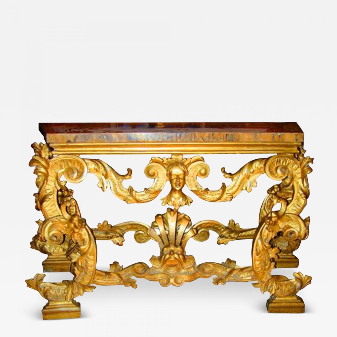 A Rare 18th Century Venetian Giltwood Console Table
