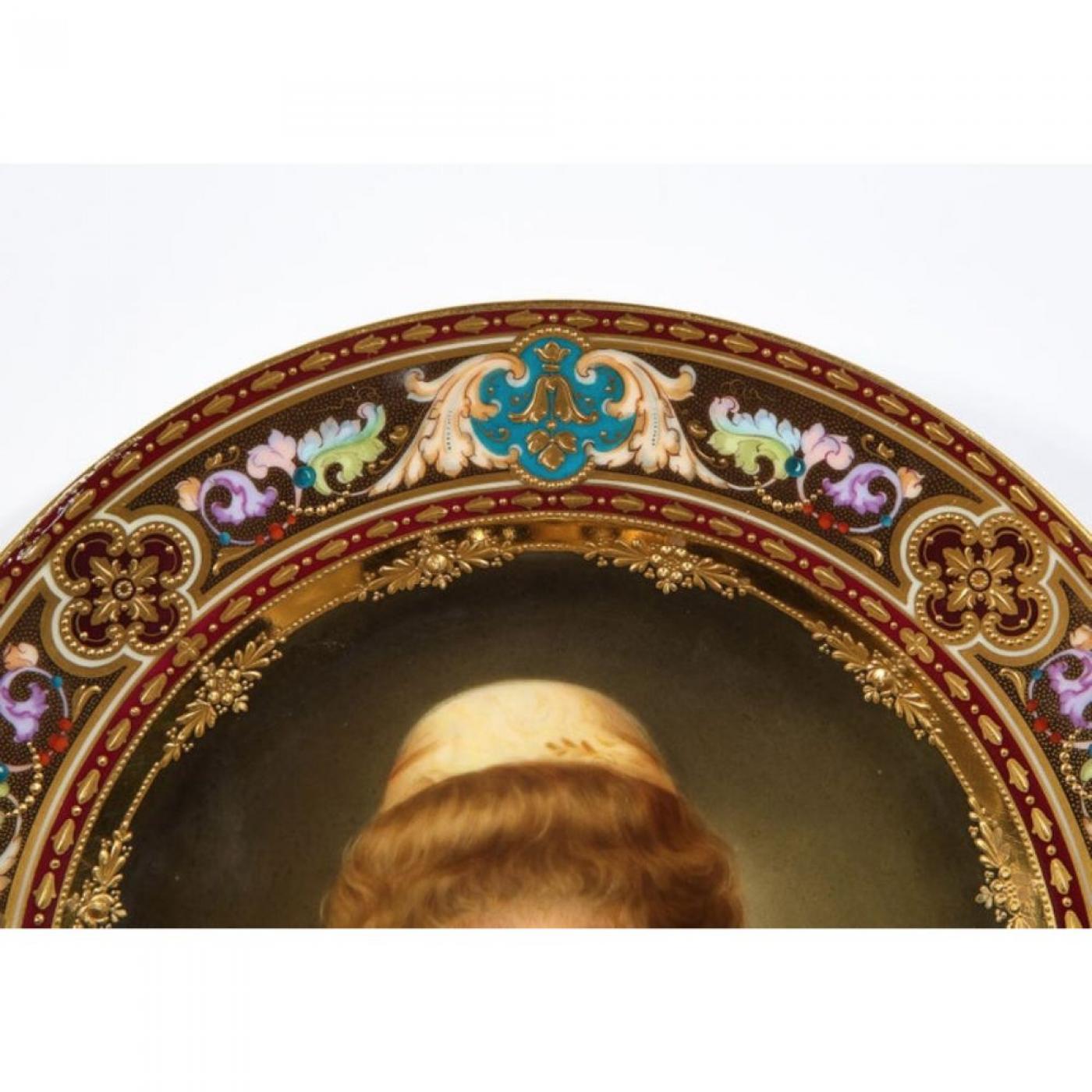 A Rare and Exceptional Royal Vienna Porcelain Plate of "Nadia" by Wagner
