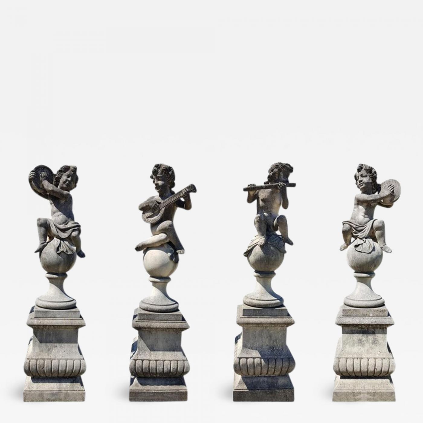 A Set of Six Italian Stone Sculptures