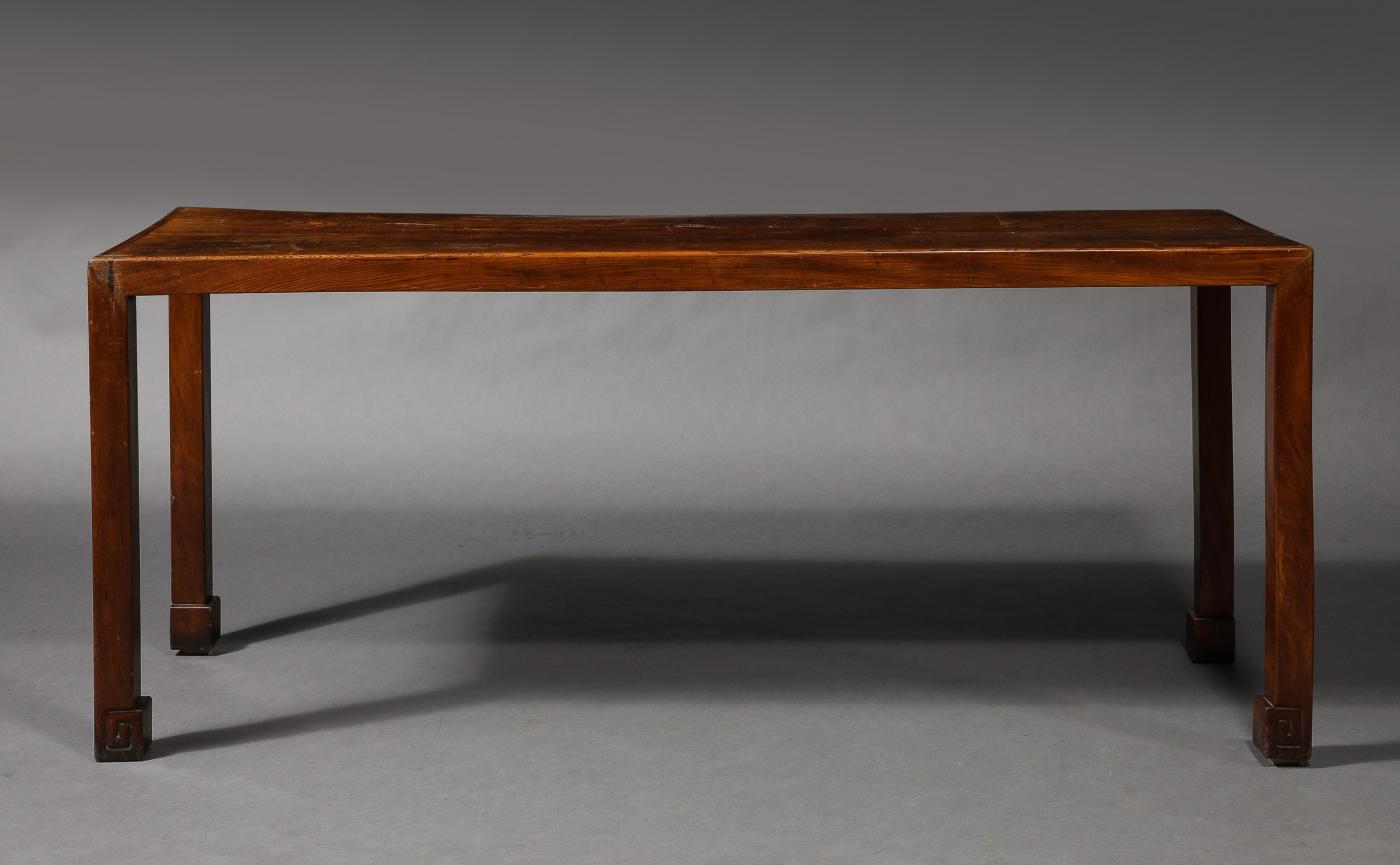 A Square Leg Altar Table with Scroll Foot
