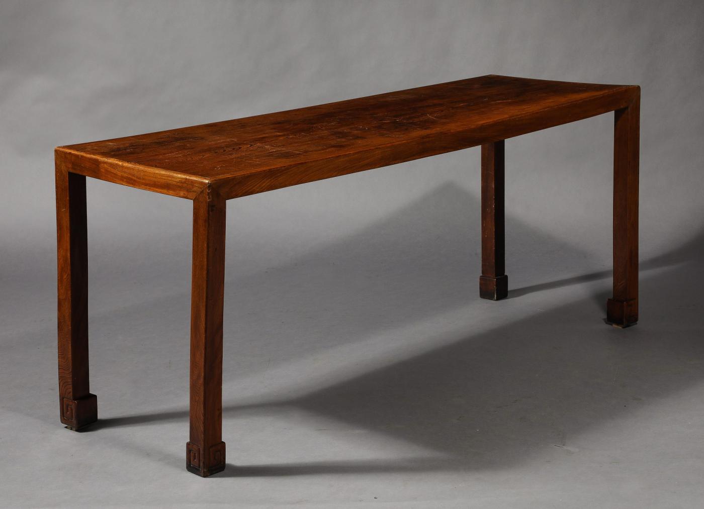 A Square Leg Altar Table with Scroll Foot