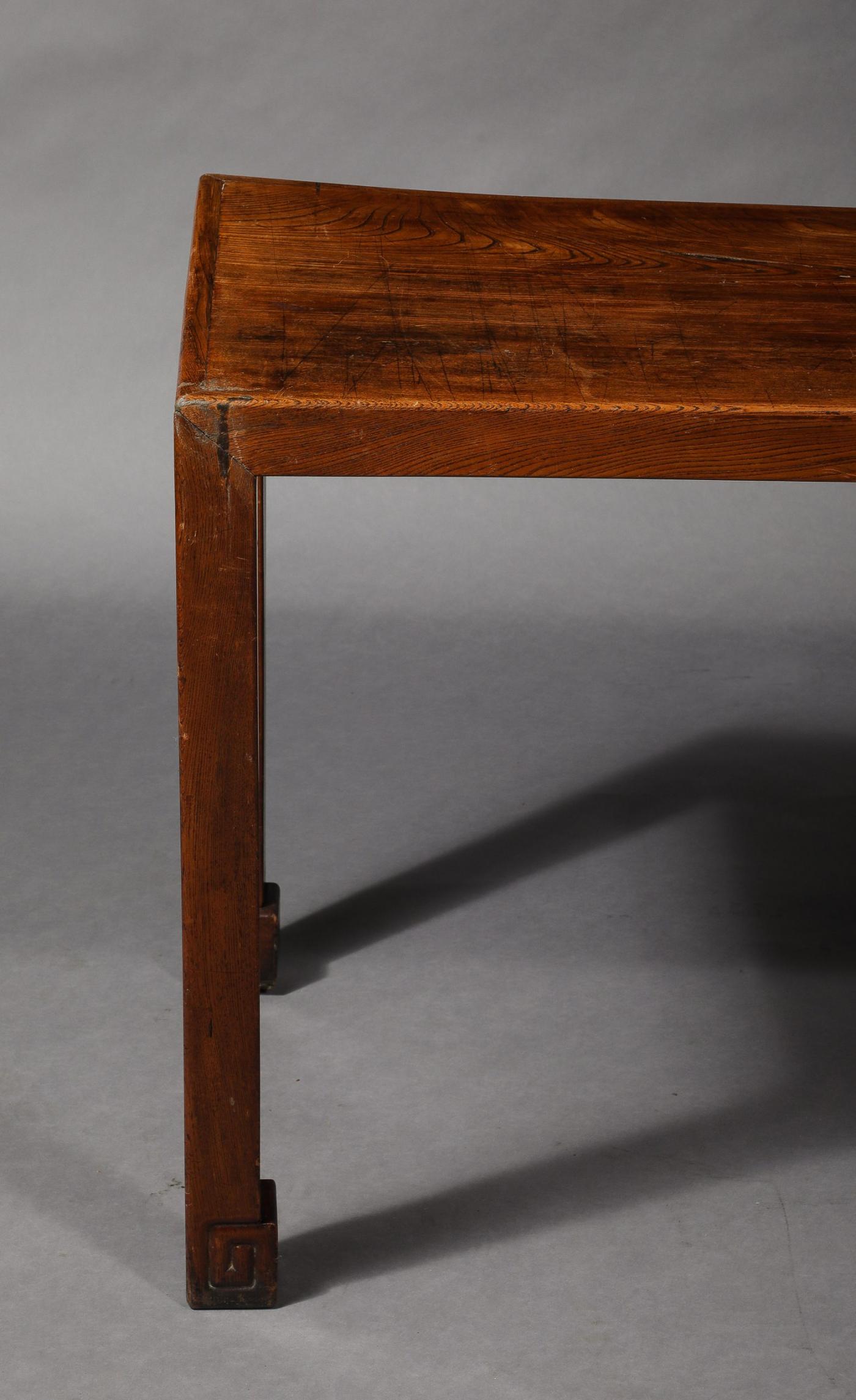A Square Leg Altar Table with Scroll Foot