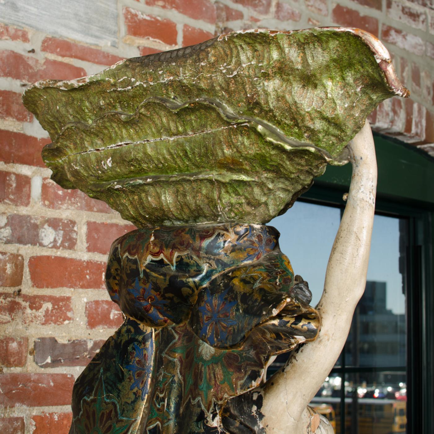 A Venetian Large Mermaid Sculpture holding seashell, 19th C.